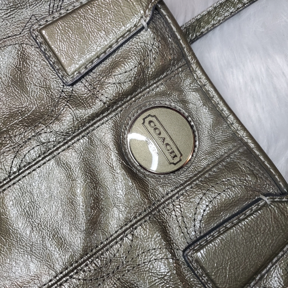 Coach Signature Stitch Patent Leather Purse - Gem